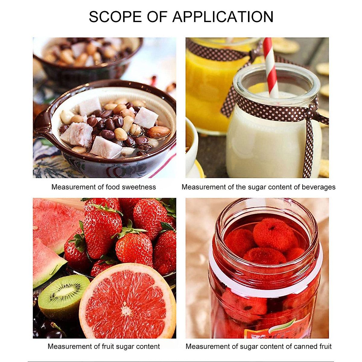 Sugar Refractometer Tester, Wear Proof Lightweight 0‑32% Brix Meter Refractometer ATC for Kitchen