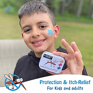 Moskinto, The Original, Itch-Relief Patch, Mosquito Bite Patches for Kids & Adults, Instant Relief Natural & Colorful Stickers to Reduce After-Bite Itching, Family Pack, 42 Count