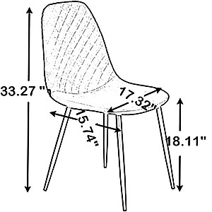 KEIVVAKN Brown Dining Chairs Set of 4 Fabric Kitchen Dining Room Chairs Mid Century Modern Upholstered Dining Chairs Side Chairs with Back