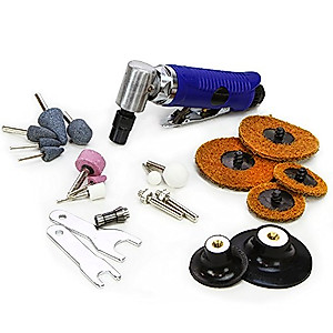XtremepowerUS 23-Pieces Angle Head Air Die Grinder Polishing Debarring Surface Sanding Kit 1/4" Composite