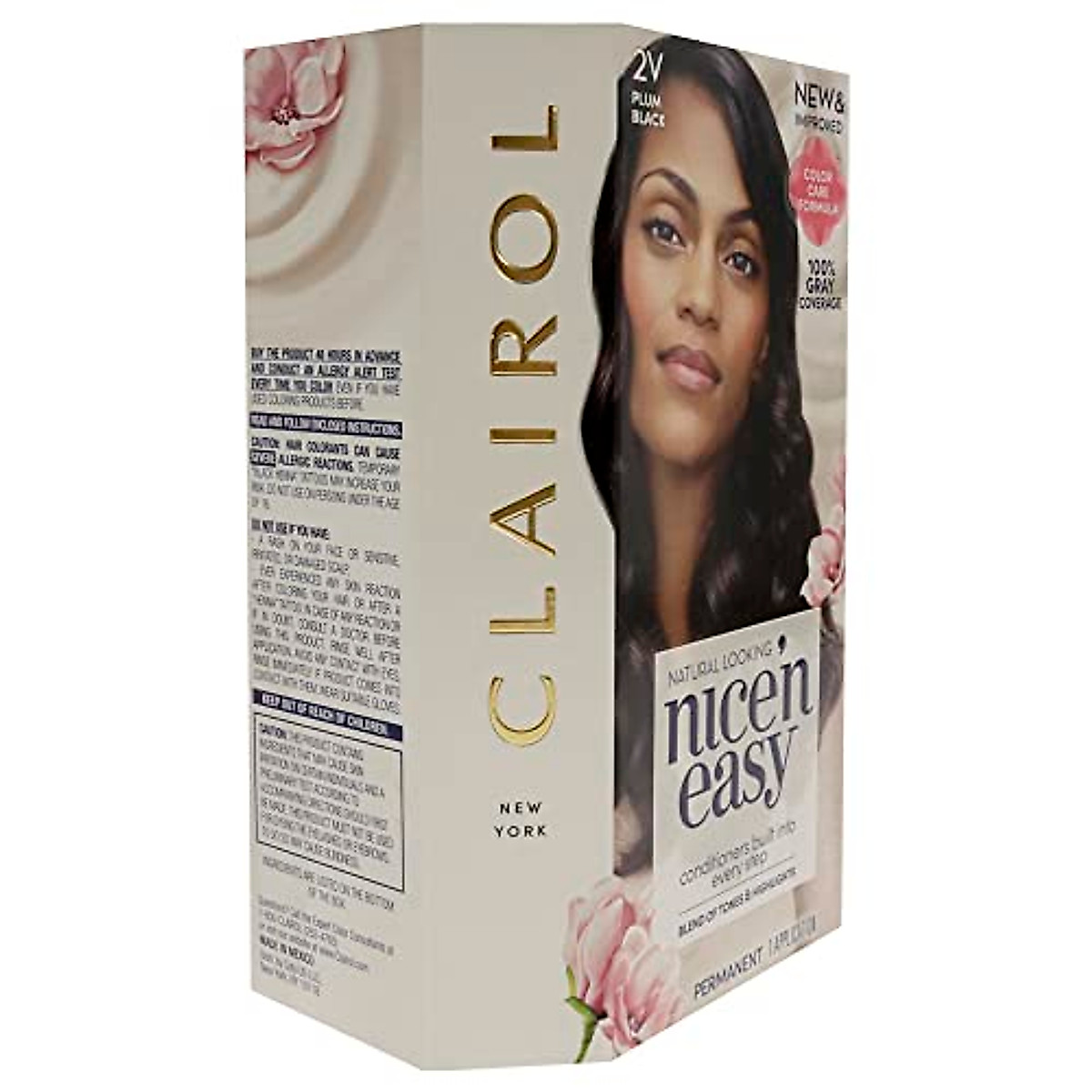 Clairol Nice'n Easy Permanent Hair Dye, 2V Plum Black Hair Color, Pack of 1