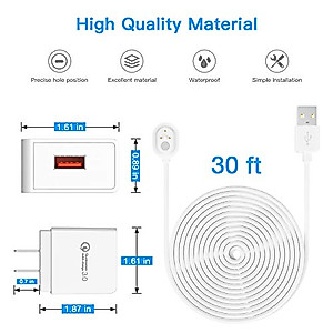 30ft Charger for Arlo Pro 3 and Arlo Ultra, Outdoor Power Cable with Power Adapter Continuously Charging Arlo Ultra/Ultra2/Arlo Pro 3/Pro 4, NOT for Pro 3 Floodlight (3 Pack)