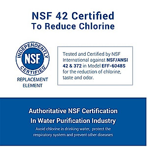 AQUA CREST XWF Refrigerator Water Filter, Replacement for GE® XWF water filter, NSF Certified, 3 Filters