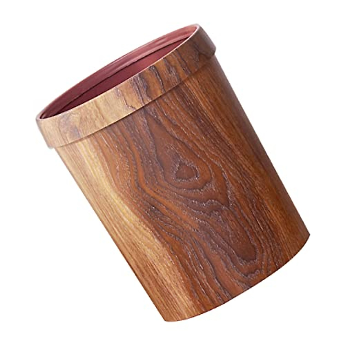 1pc Holder Car Kitchens Modern Pattern or Toillet with Can Bucket Mini Xcm Paper Rubbish Wicker L Uncovered Retro Wood Decorative Imitation Wastebasket Bathrooms Basket Powder