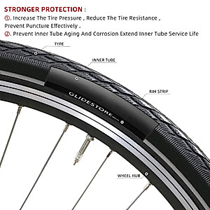 GLIDESTORE 4 Pack Bicycle Rim Strip Rim Tape for Road Bike MTB Mountain Bike Tube Protector Wheel Liner (26" x 20mm) - Color Black