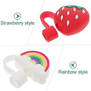 VALICLUD 2 Pcs Creative Cloud Shape Straw Plugs Dust- Proof Funny Straw Caps (Red White) Party Decor