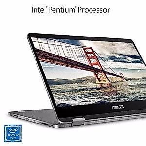 ASUS VivoBook Flip 14 TP401NA-WH21T 14" 2-in-1 HD Touchscreen Laptop, Intel Quad-Core Pentium N4200 Processor (up to 2.5 GHz), 4GB DDR4 RAM, 64GB EMMC Storage, W10 Home (Renewed)