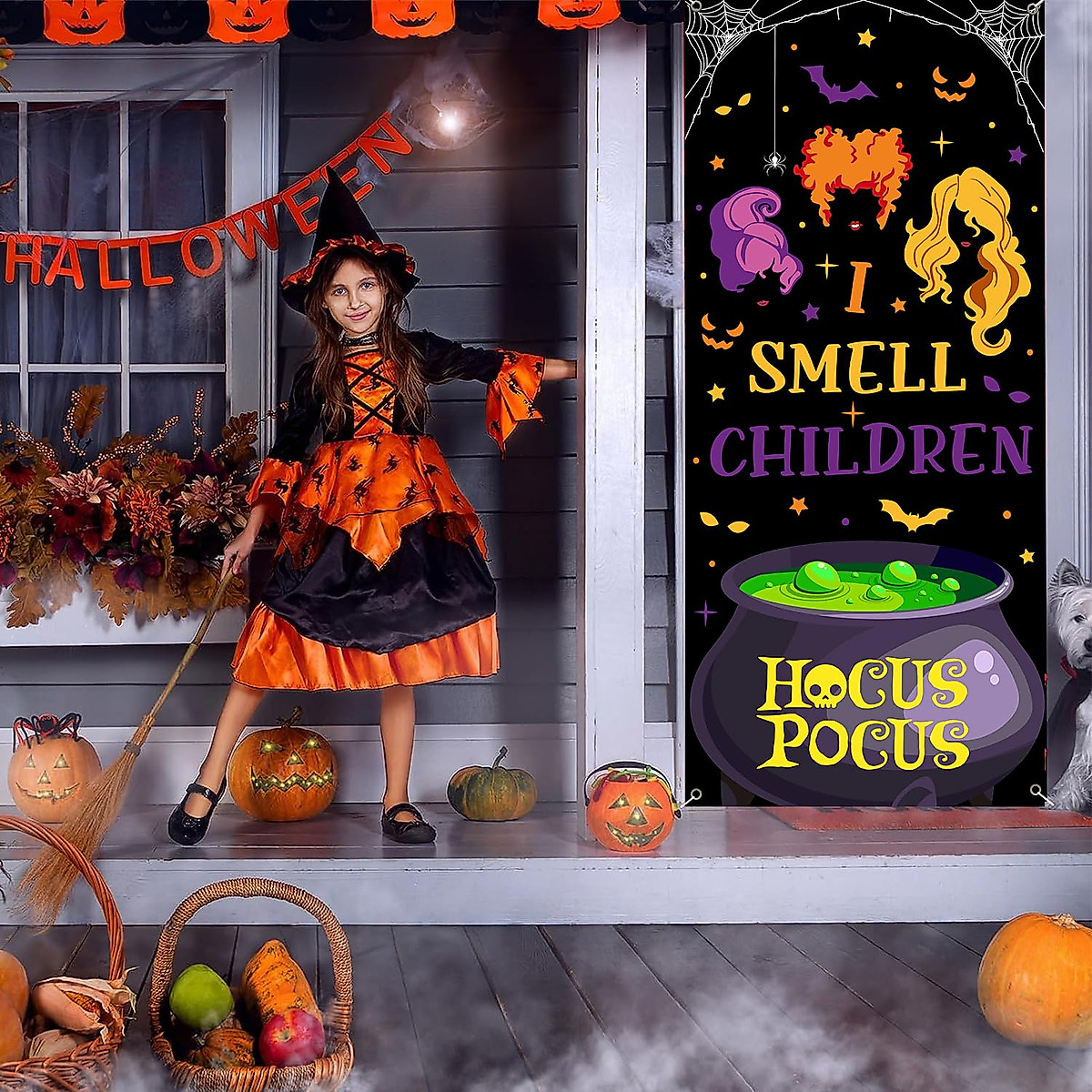 Hocus Pocus Halloween Door Cover - Spooky Party Decorations