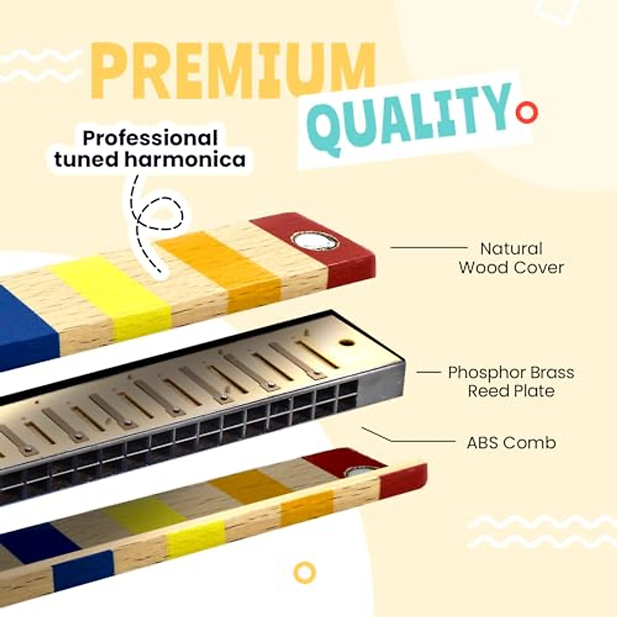 Stoie's Kids Musical Instruments Set 19 pcs for Toddler Ages 3-5 - Baby Wooden Percussion Musical Toys for Little Boys & Girls 9-12 Years Old- with Xylophone and Maracas - to Play in First Mini Band