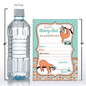 Silly Sloth Birthday Party Invitations, 20 5x7 Fill In Cards with Twenty White Envelopes by AmandaCreation