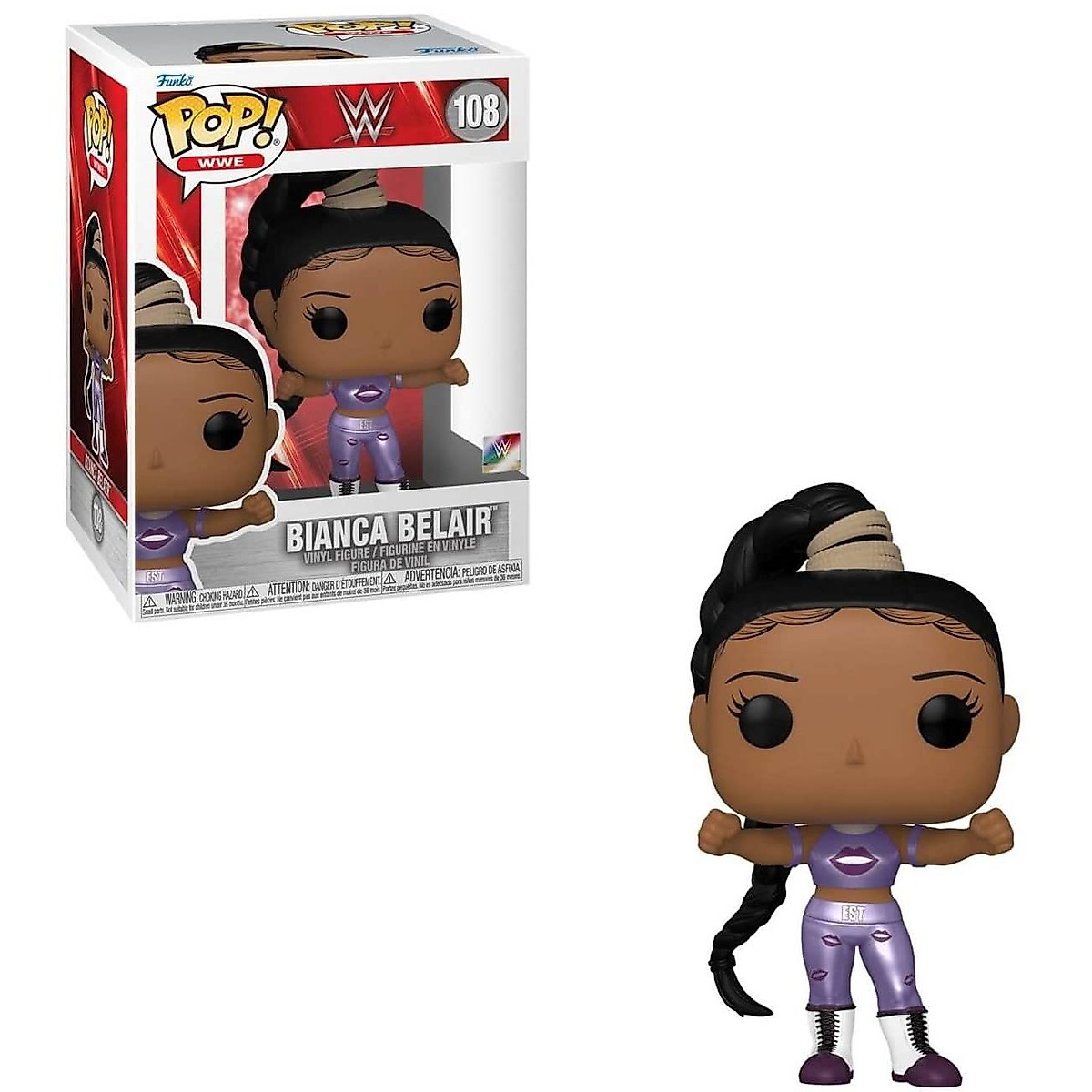 POP WWE: Bianca Bel Air Funko Pop| Vinyl Figure (Bundled with Compatible Pop Box Protector Case), Multicolor, 3.75 inches