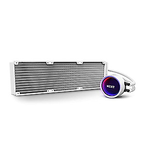 NZXT Kraken X73 RGB 360mm - RL-KRX73-RW - AIO RGB CPU Liquid Cooler - Rotating Infinity Mirror Design - Powered by CAM V4 - RGB Connector - AER RGB V2 120mm Radiator Fans (3 Included) - White