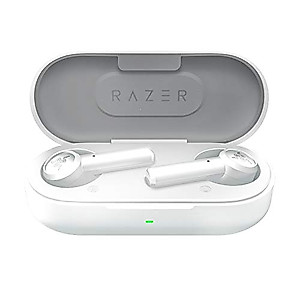 Razer Hammerhead True Wireless Bluetooth Gaming Earbuds: 60ms Low-Latency - IPX4 Water Resistant - Bluetooth 5.0 Auto Pairing - Touch Enabled - 13mm Drivers - Mercury White