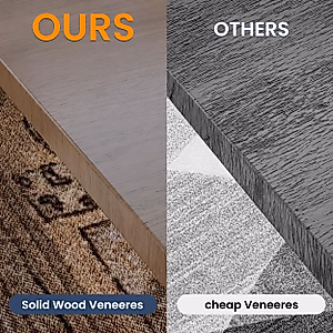 POVISON Modern Coffee Tables for Living Room, Square Coffee Table with Storage, Wood Coffee Table with Drawers, 39.4" Walnut Trapezoidal Living Room Tables for Home Office, Fully Assembled