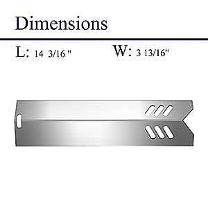 Boloda Heat Plate Tent Shields, 3pc Stainless Steel Grill Replacement Parts, BBQ Flame Tamer Vaporizor Bar for Uniflame GBC1030W, GBC1030WRS, GBC1030WRS-C, GBC1134W, GBC1134WRS Grill Models
