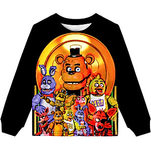 PUNICS Boys Five Horror Bear Tee Pants Little Kids Cartoon Movie Game Shirt Set 2PCS Long Sleeve Clothes Outfit