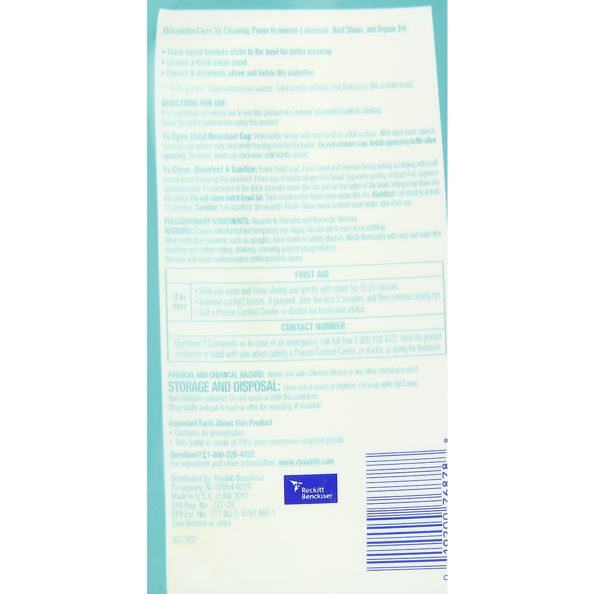 Lysol Toilet Bowl Cleaner Gel, For Cleaning and Disinfecting, Stain Removal, Forest Rain Scent, 24oz