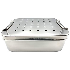 Stainless Steel Sterilization Tray 10'' x 6'' x 3'' (25 x 15 x 7 cm) OR Grade