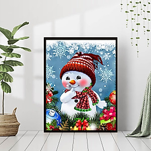Suyaloo Snowman Diamond Painting Kits for Adults - 5D Diamond Art Kits for Adults Kids Beginner,DIY Christmas Round Full Drill Paintings with Diamonds Gem Art for Adults Home Wall Decor 11.8x15.7inch