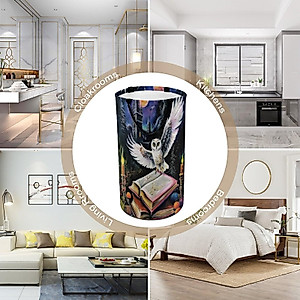 An Owl Flying Over The Magic Book Large Laundry Basket Laundry Hamper Bag Washing Bin Clothes Bag Collapsible Tall With Handles Travel Bathroom College