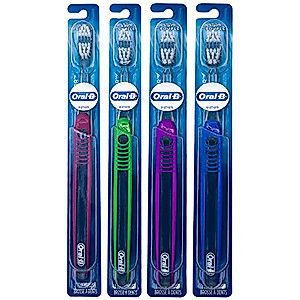 Oral-B Indicator Toothbrushes 35, Compact Soft (Colors Vary) - Pack of 4