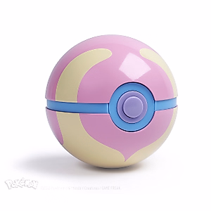 Pokémon Poké Ball Authentic Replicas - Realistic, Electronic, Die-Cast Poké Ball with Display Case Light Features - by The Wand Company (Heal Ball)