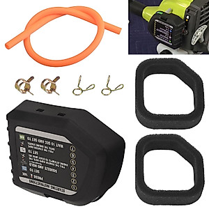 308649003 Air Filter w/Labels & 5687301 Cover Compatible with Ryobi RY251PH RY252CS RY253SS RY254BC 25CC String Trimmer - Contain oil tube