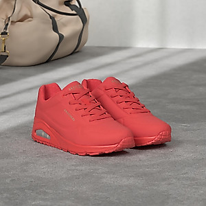 Skechers womens Skecher Street Women's Uno - Stand on Air Sneaker, Red Bean, 9 US