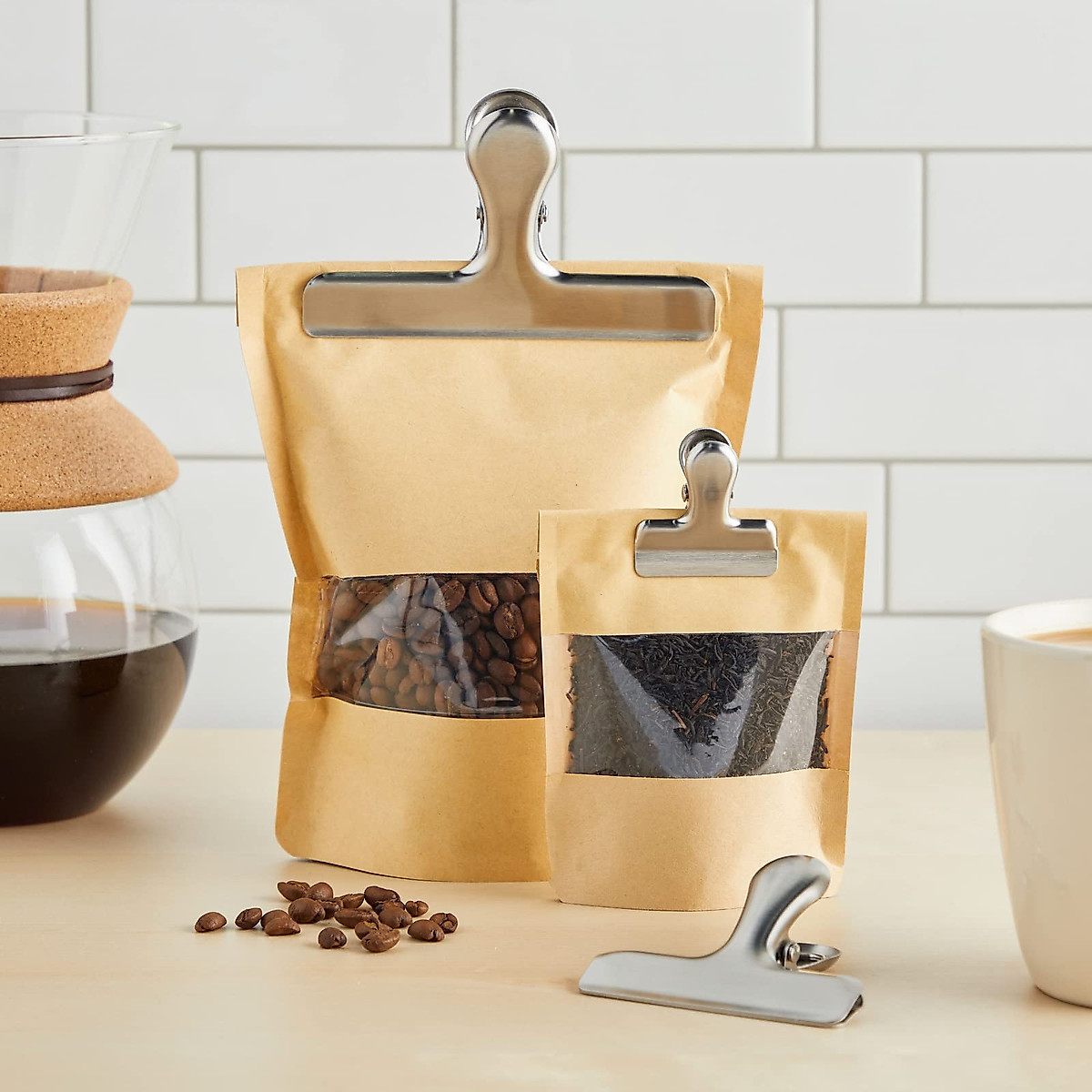 Stockroom Plus Metal Chip Clips for Food Storage, Stainless Steel Bag Clips for Kitchen Supplies (3 Sizes) - Set of 10