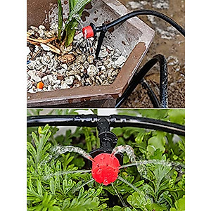 Kalolary 150PCS Drip Irrigation Kit Accessories Plant Watering System Adjustable Micro Flow Drip Irrigation Dripper DIY Automatic Irrigation Set for Gardens, Lawns, Greenhouses