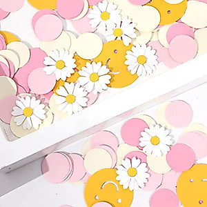 Smile Daisy One Groovy Baby Confetti - Flower Child Confetti Decor, Two Groovy Baby Daisy Cake Smash Favor, Daisy Smile Table Confetti, Flower Power Theme Party Supplies