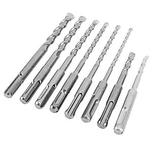 HighFree 11 Pieces SDS Plus Rotary Hammer Drill Bits Set Including Chisels Bits and Carbide Tip Twist Drill Point Bits for Brick, Cement and Concrete Demolition