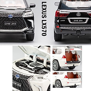 EROCK Exquisite car Model 1/24 Lexus 570 Off-Road in Luxury SUV Model Car, Zinc Alloy Pull Back Toy car with Sound and Light for Kids Boy Girl Gift