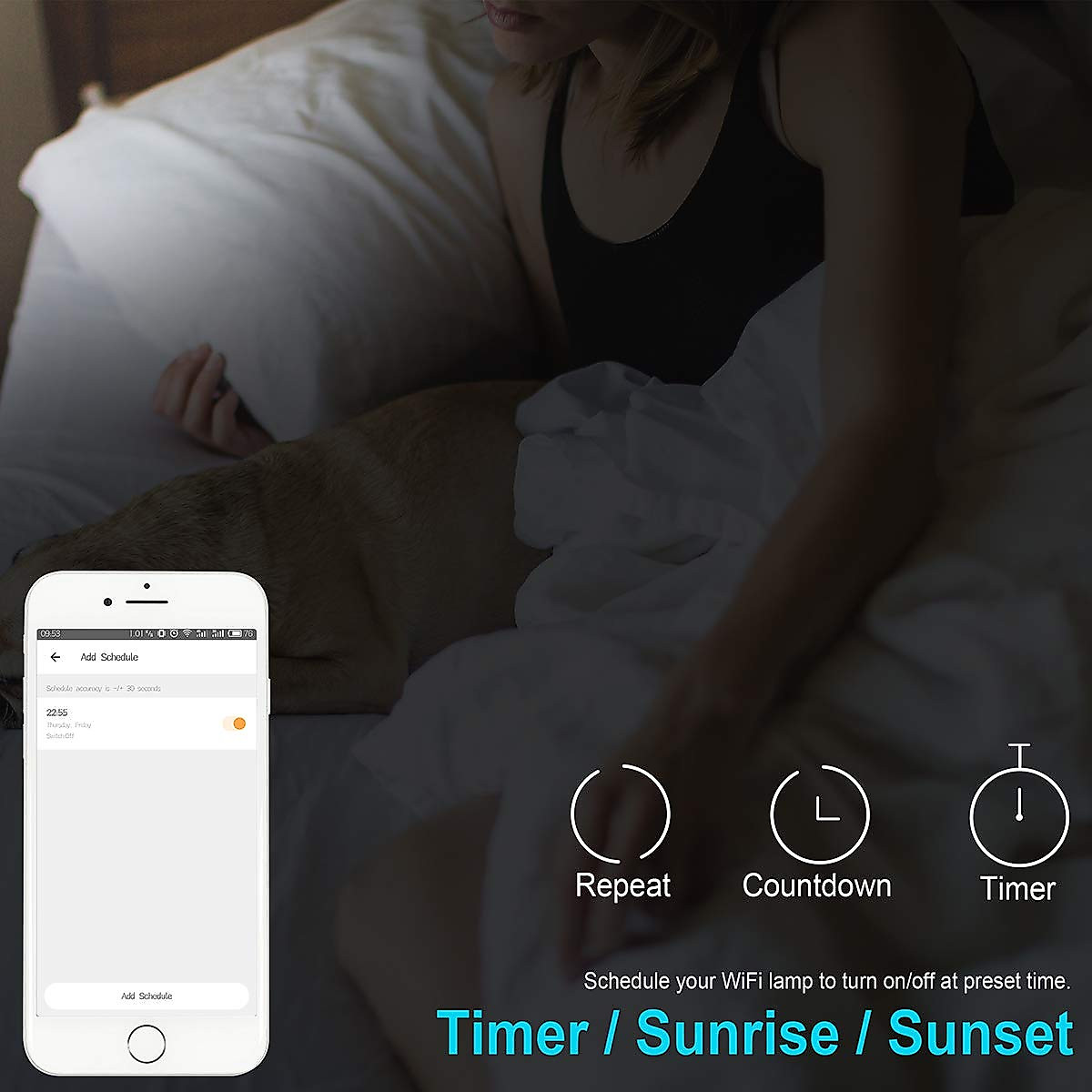 AICase Smart WiFi E27/E26 Light Socket, [2 Pack] Intelligent WLAN Home Remote Control Light Lamp Bulb Holder Compatible with Alexa and Google Home-White