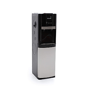 Primo Bottom-Loading Self-Sanitizing Water Dispenser - 2 Temp (Hot-Cold) Water Cooler Water Dispenser for 5 Gallon Bottle w/Child Safety Lock, Black and Stainless Steel