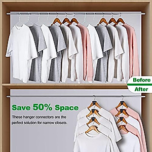 18 Pcs Space Bears for Hangers&360° Rotating Scarf Tie Rack Hooks, Clothes Hanger Connector Hooks, Easy to Use Slip-Over Design, Organize Shirts, Pants, Jackets, Heavy Coats