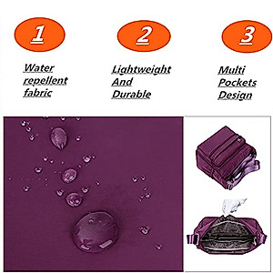 Women Shoulder Handbag Lightweight Cross body Bag Small Ladies Tote Nylon Satchel Purses (Black)