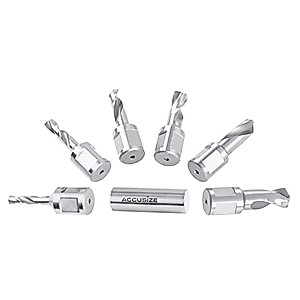Accusize Industrial Tools 6pcs/Set H.S.S. Fully Ground Drill Set with 3/4" Weldon Shank, 1inch Cutting Depth, 0519-2501