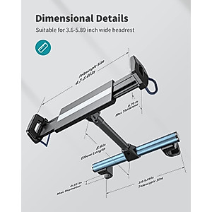 APPS2Car Tablet Holder for Car Headrest, iPad Holder for Car Back Seat, Adjustable Gooseneck Arm & 360° Rotation Fit for iPad Pro Air Mini/Samsung Tabs/Kindles or Other 4.7-12.9” Devices