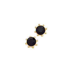 Kate Spade New York Women's Flying Colors Bezel Stud Earrings, Jet, Black, Gold, One Size