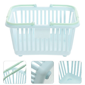 Gadpiparty 3pcs Small Plastic Shopping Baskets Kids Grocery Baskets with Handles Tiny Organizer Container Bin for Eggs Fruits Veggies Snacks Sky-blue