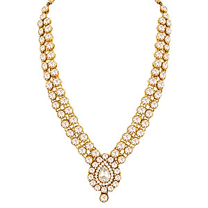 Aheli Indian Wedding Wear Faux Stone Necklace with Maang Tikka Set Elegant Ethnic Jewelry Gift for Women