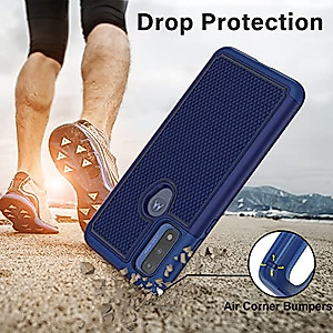 NTZW for Moto G Pure Phone Case: Moto G Power 2022 Case - Moto G Play 2023 Case Protective Case Cover |Anti-Slip & Shock-Proof Silicone TPU Bumper | Heavy Duty Protection Case (Dark Blue)