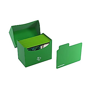 Gamegenic Side Holder 80+ Casual Deck Box | Double-Sleeved Card Storage with Flex Card Divider | Premium Card Game Protector | Cobra Neck Technology | Holds up to 80 Cards | Green Color | Made