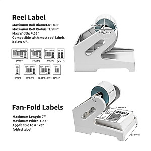 Guermok Thermal Shipping Label Holder for Rolls & Fan-Fold, Fragile Stickers for Shipping, Label Stand Desktop Printer Holder-Home Office Accessory- Sticker Dispenser for Holographic Vinyl