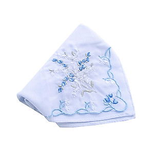 La closure Vintage Floral Cotton Embroidered Ladies Handkerchiefs Something in Bule