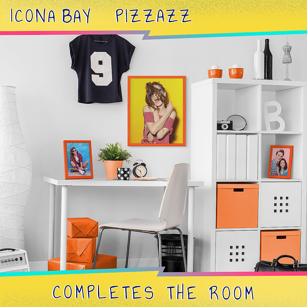 Icona Bay 11x14 Picture Frame, Orange Colored Solid Wood Scandinavian Style Frame for Photo, Pizzazz Collection