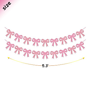 Pink Bow Garland Banner for Coquette Bachelorette Party Coquette Birthday Party Bow Party Decorations