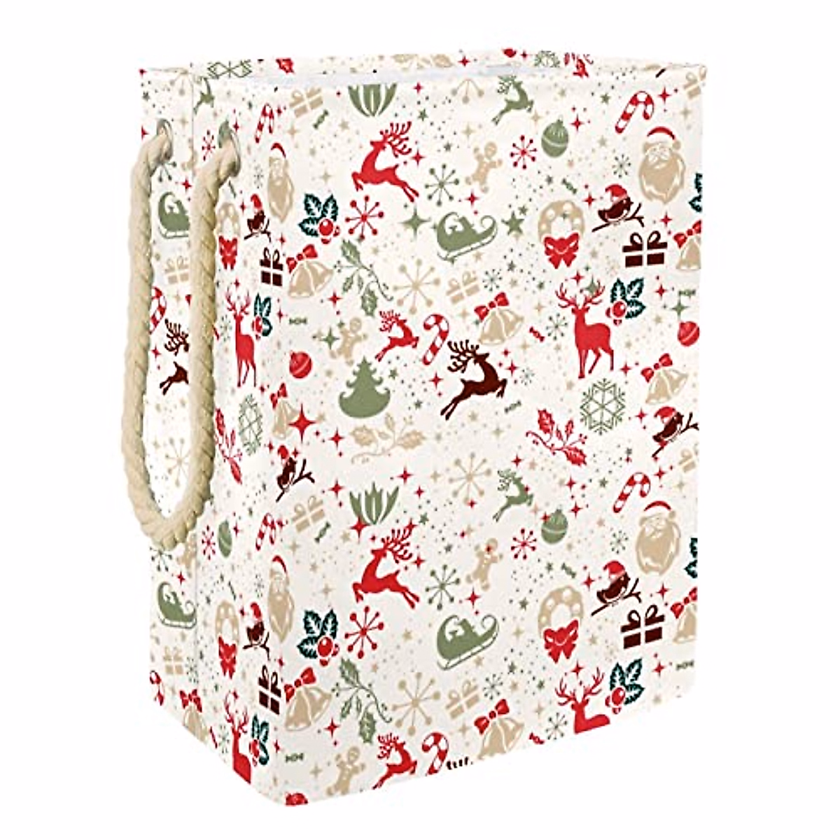 Inhomer Christmas Background Large Laundry Hamper Waterproof Collapsible Clothes Hamper Basket for Clothing Toy Organizer, Home Decor for Bedroom Bathroom