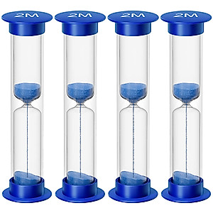 SuLiao 2 Minute Sand Timer for Kids, Colorful Hourglass Sand Clock 2 Minute, Small Sand Watch 2 min, Plastic Hour Glass Sandglass for Kids, Games, Classroom, Toothbrush Timer (Blue)